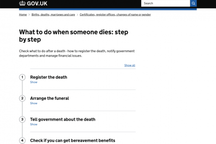 Designing content for people dealing with a death – DWP Digital